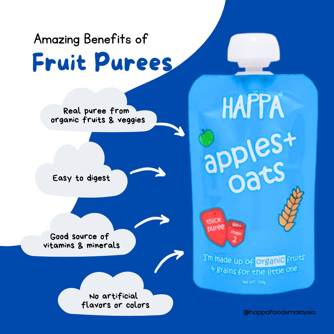 Happa Organic Apple + Oat Puree - Happa Foods Malaysia